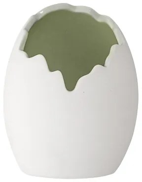 Porcelánový květináč Egg bílo-zelený Bloomingville