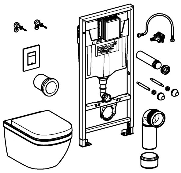 GROHE 39941000 - Sada pro WC SOLIDO 1,13 m lesklý chrom