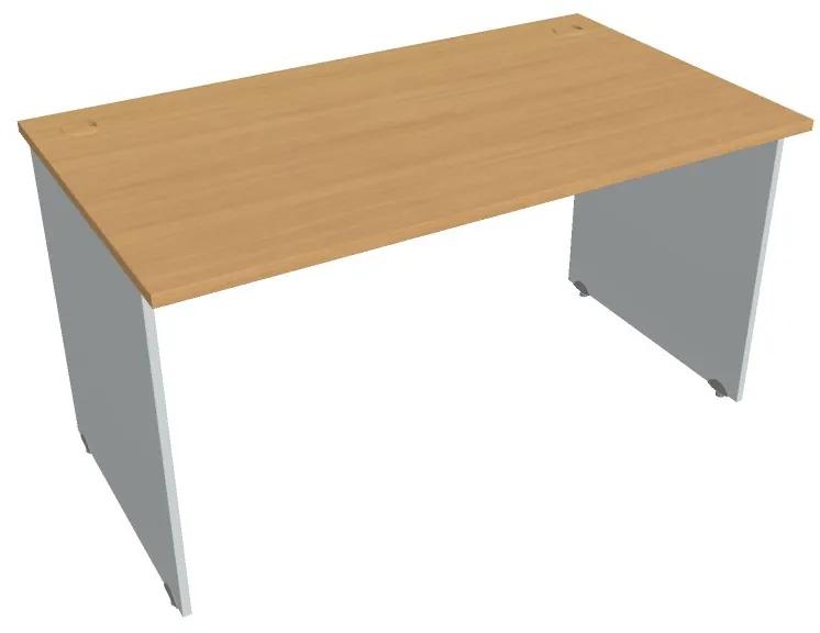 Stůl pracovní rovný 140 cm - Hobis Gate GS 1400 Dekor stolové desky: buk, Dekor lamino podnože: šedá