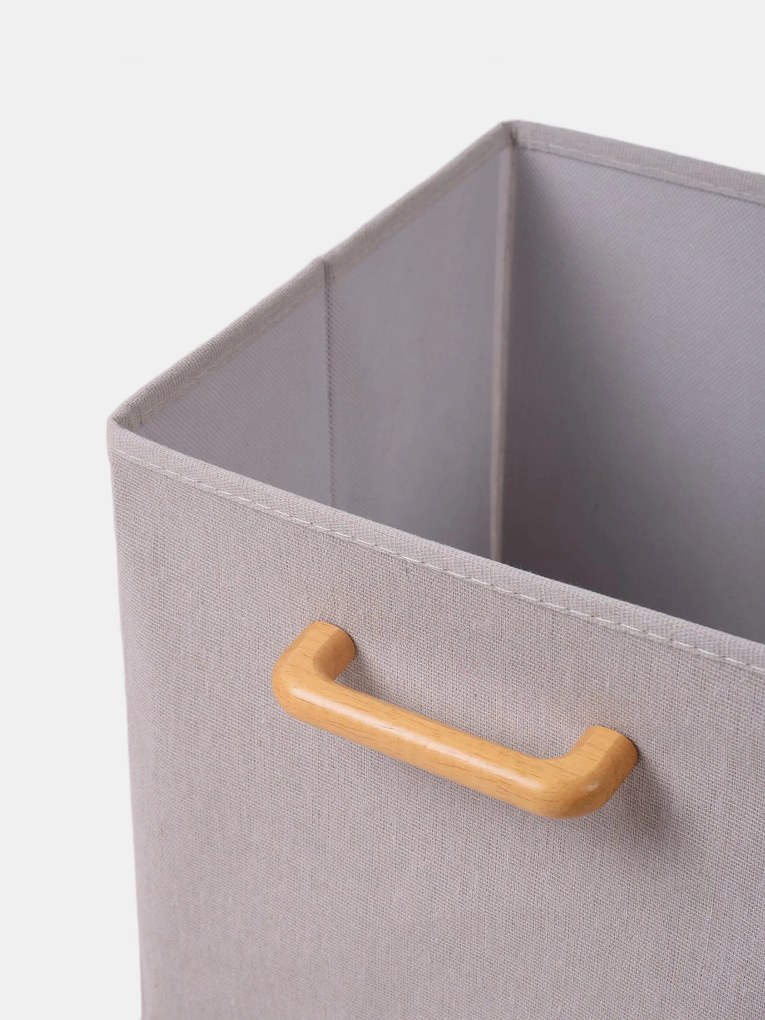 Sinsay - Skládací úložný box s dřevěnou rukojetí - šedá
