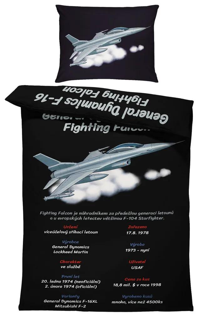 Povlečení F-16 Fighting Falcon (Rozměr : 1x140/220 + 1x90/70)