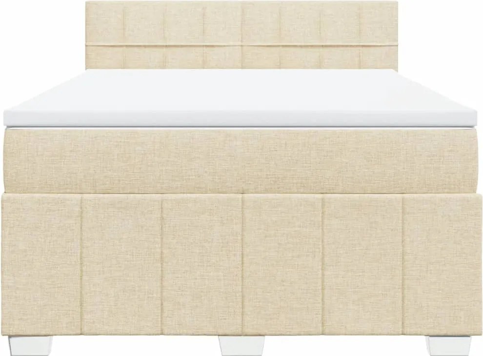 Box spring postel s matrací krémová 140x200 cm textil 3289396