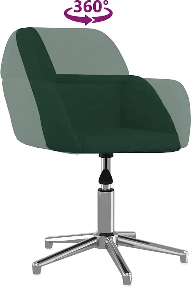 Otočné jídelní židle 2 ks tmavě zelené textil 3103035