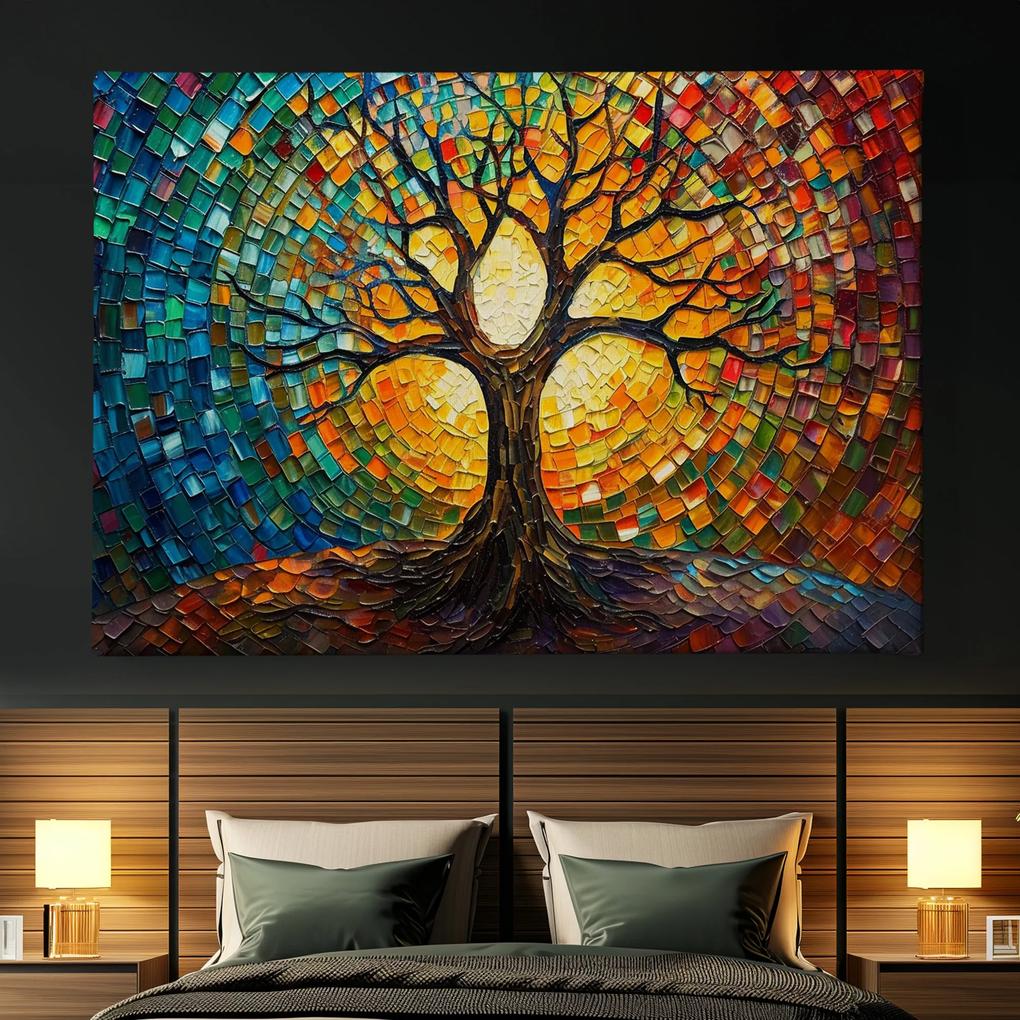 Obraz na plátně - Strom života Kaleidoskop přírody FeelHappy.cz Velikost obrazu: 210 x 140 cm