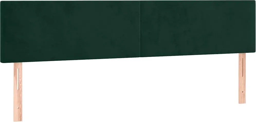 Box spring postel s matrací a LED tmavě zelená 200x200 cm samet 3134306