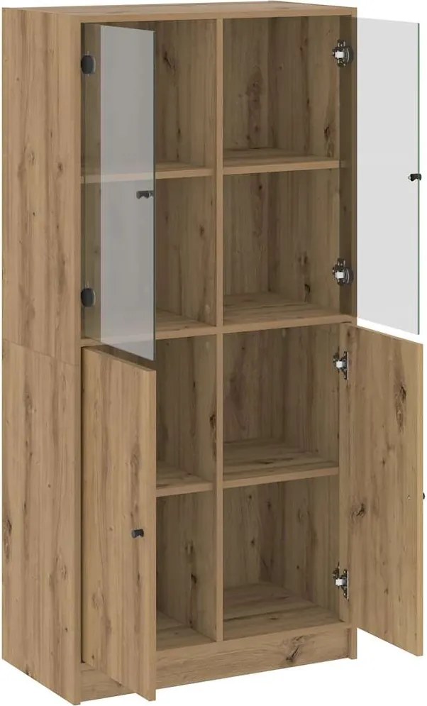 Highboard s dvířky dub artisan 68x37x142 cm kompozitní dřevo 3318723