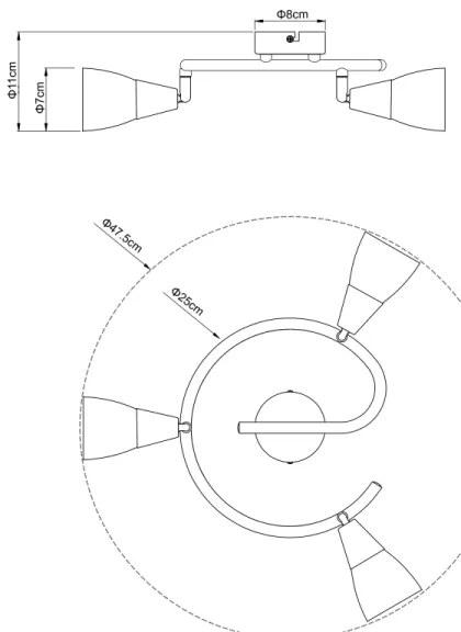 Globo 54919-3 - Bodové svítidlo TADEUS 3xE14/40W/230V