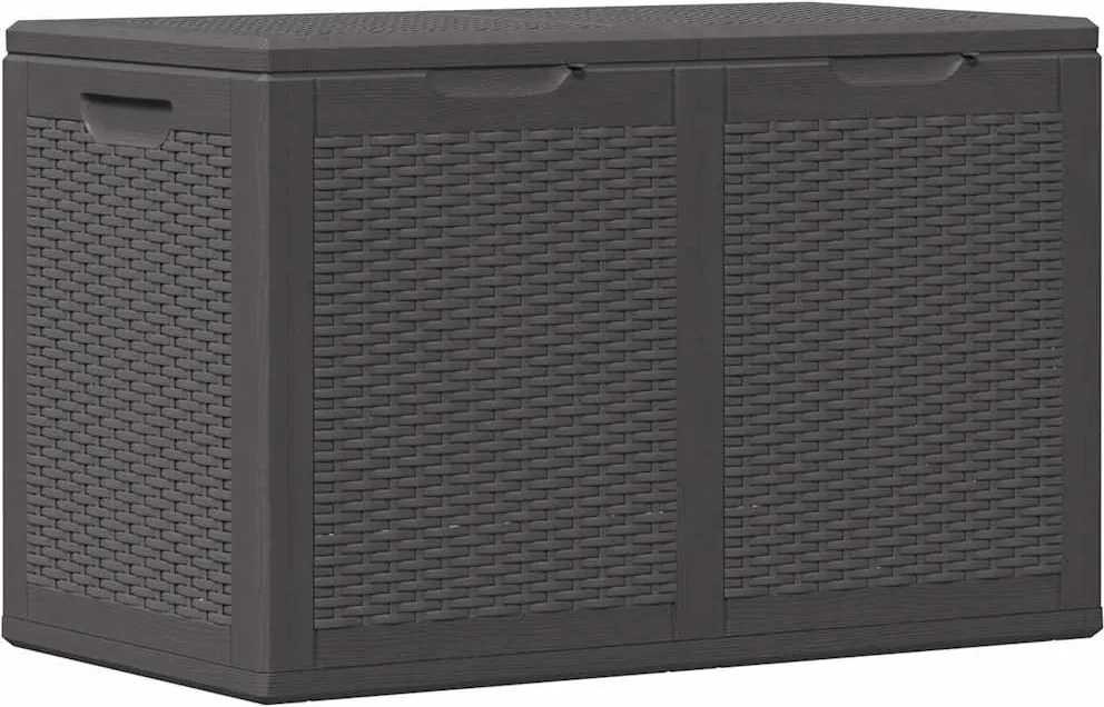 Zahradní úložný box 180 l černý PP ratan 151228