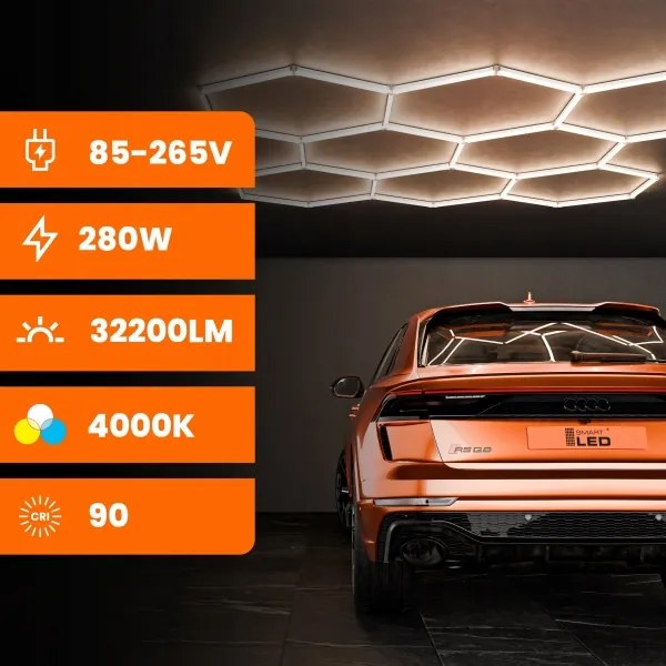 LED Stropní svítidlo LED/350W/85-265V 4000K 313x298 cm CRI 90 IP44 bílá
