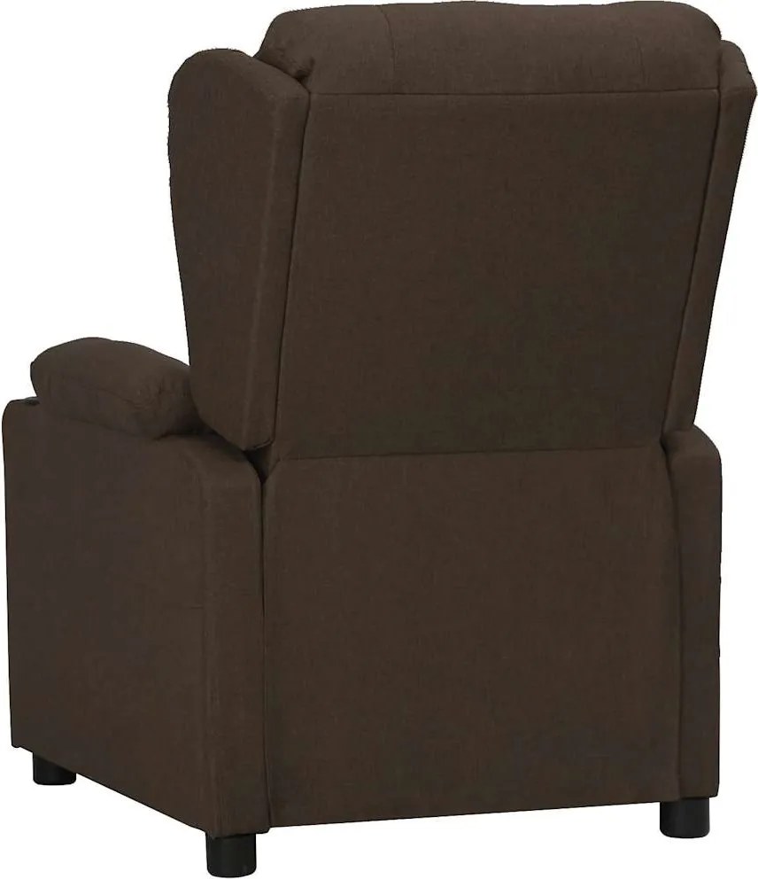 Polohovací křeslo tmavě hnědé textil 339053