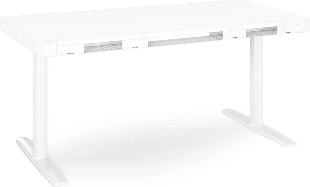 Elektrický psací stůl sit-stand se zásuvkou a bezdrátovou nabíječkou Qi bílý, 1400 mm: ELLIS