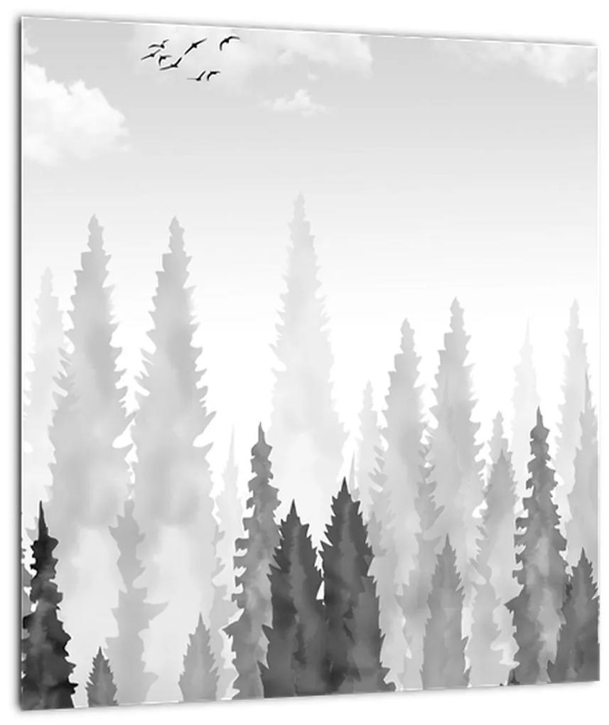 Obraz - Vrcholky lesů (30x30 cm)