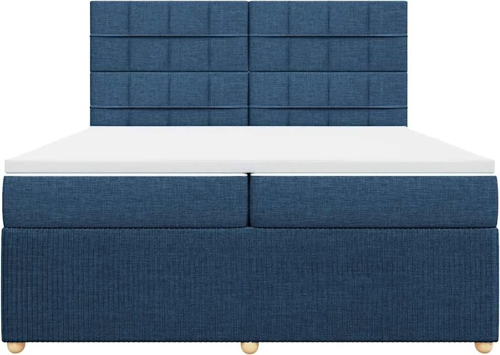 Box spring postel s matrací modrá 200x200 cm textil 3292169