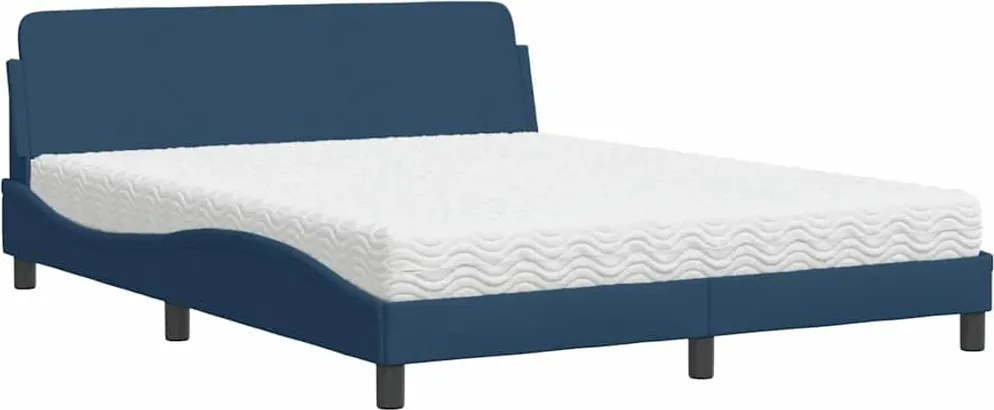Postel s matrací Dover modrá 160 x 200 cm textil 3208430