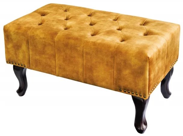 Chesterfield stolice hořčicová žlutá starožitný vzhled/ 41445