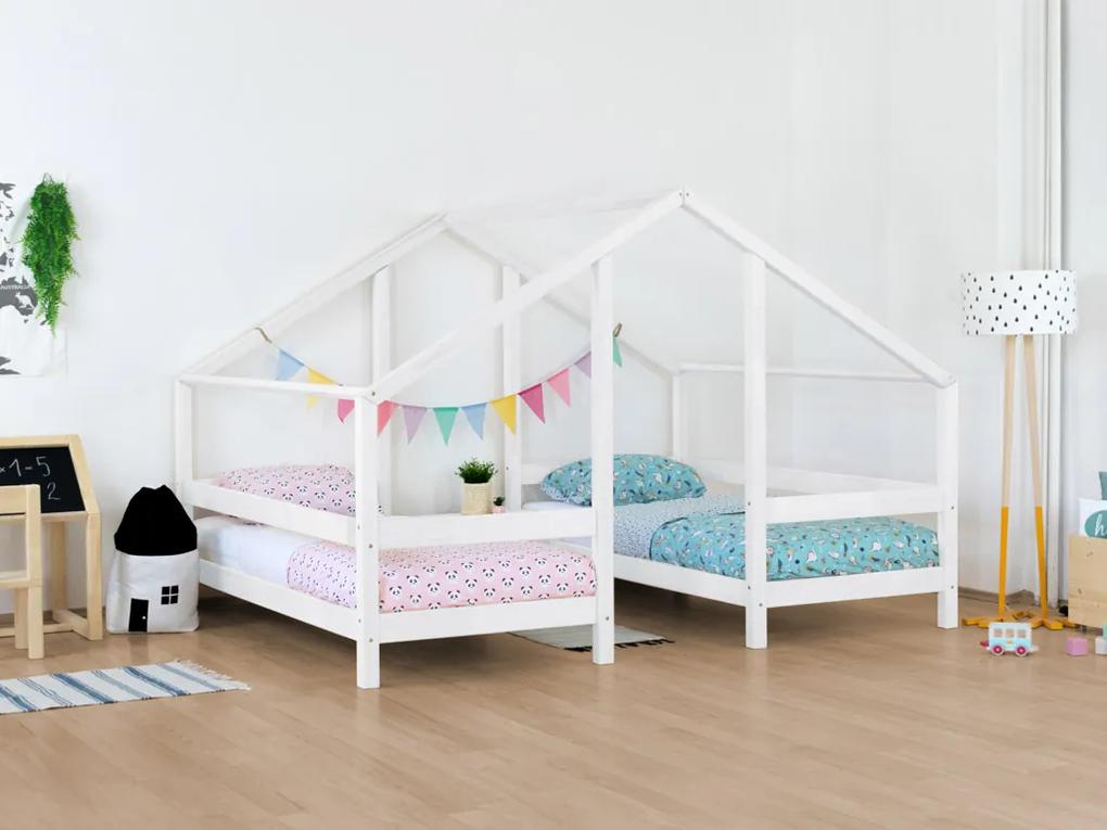 Benlemi Bílá domečková postel pro dvě děti VILLY 90x160 cm