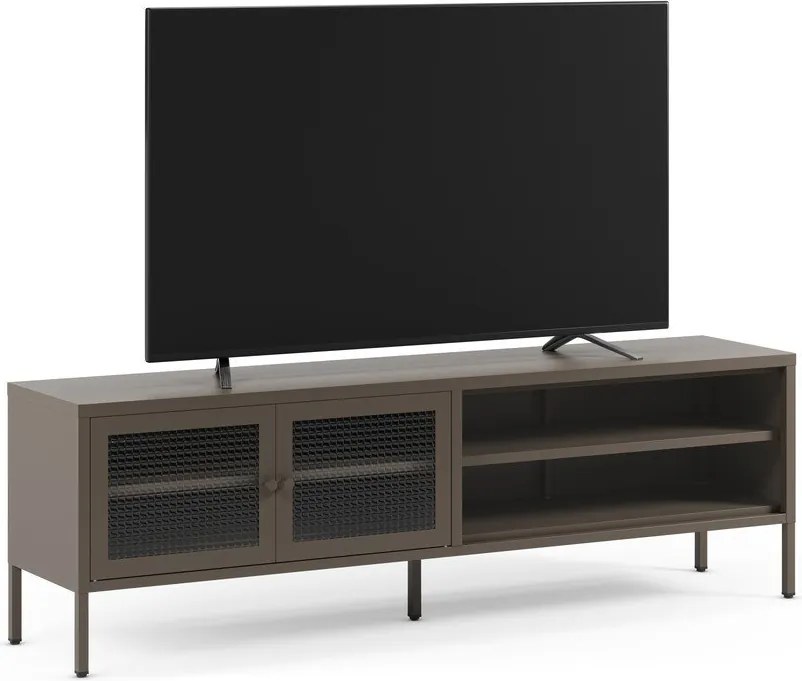 Šedý kovový TV stolek 160x50x35 cm Layna – Marckeric