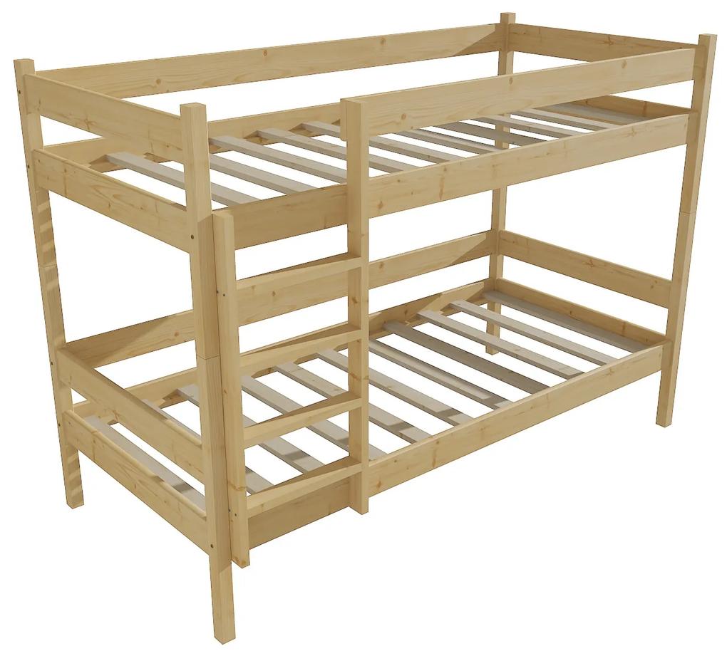 Vomaks Patrová postel PP 002 Rozměr: 90 x 180 cm, Barva: surové dřevo, Prostor mezi lůžky: 80 cm
