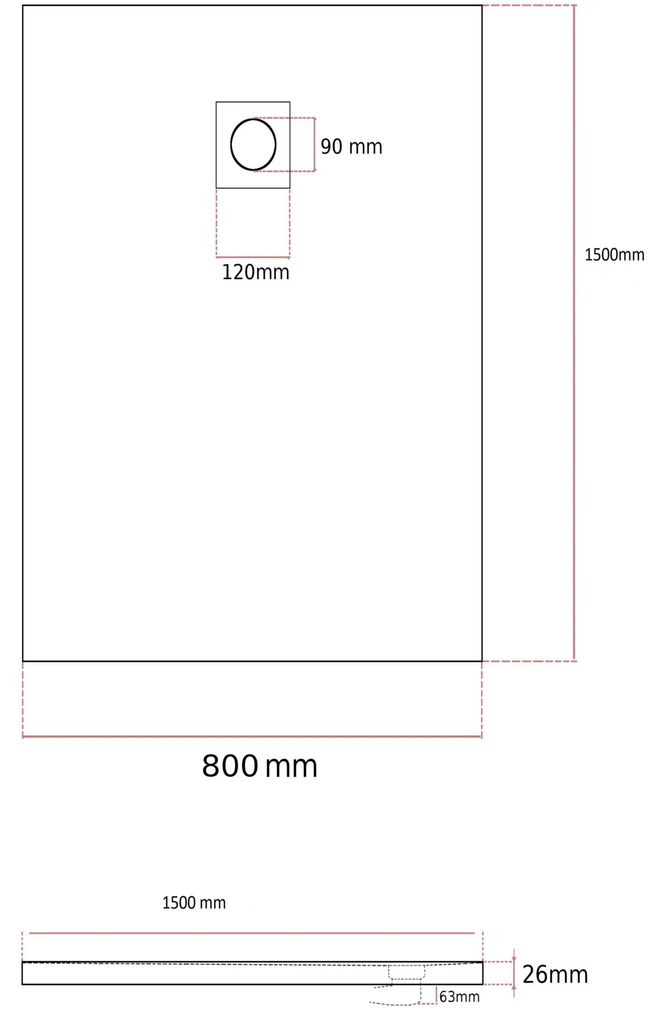 Gamma Erga Oldaf, SMC obdélníková sprchová vanička 150 x 80 cm, bílá matná, ERG-GMA-OL-80150