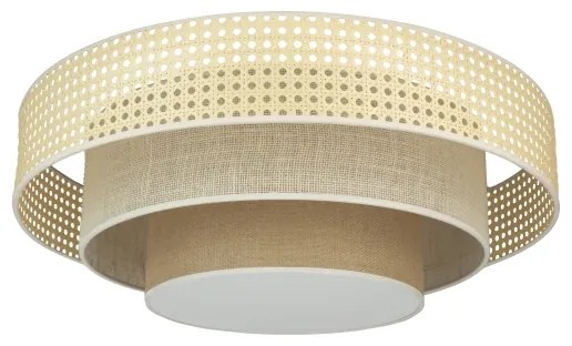 Duolla - LED Stropní svítidlo LUNETA LED/26W/230V pr. 60 cm 4000K ratan/béžová