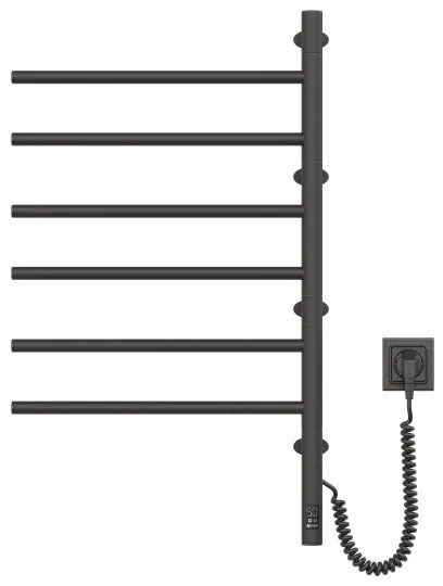 Elektrický otočný sušák na ručníky s term. ARABESQUE 196W/230V 81,8cm IP44 černá