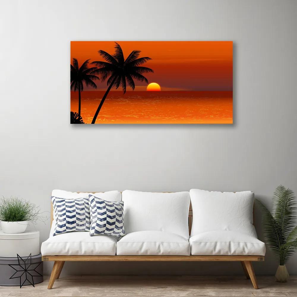 Obraz na plátně Palma Moře Slunce Krajina 140x70 cm
