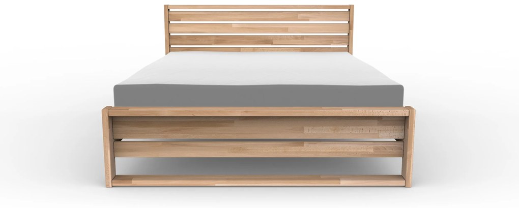 Masivní postel EDGE - Solwo Design Dřevo a odstín oleje: BUK Cink - Olej odstín BO102, Rozměr spací plochy: 180x200