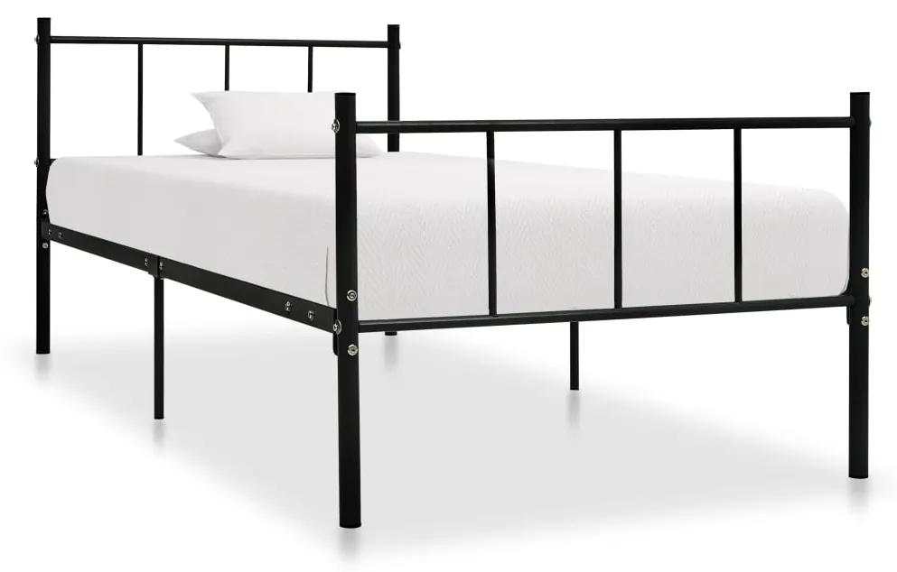284636 vidaXL Rám postele černý kov 90 x 200 cm