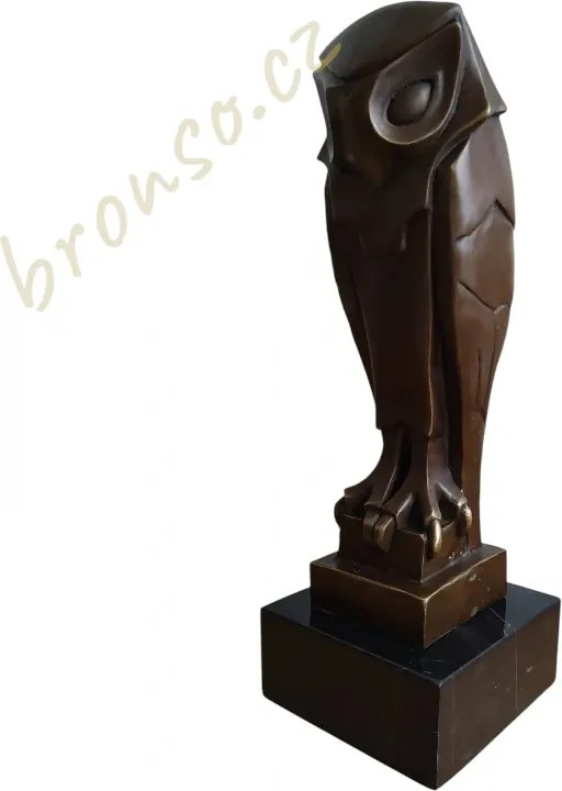 Sova – bronzová socha sovy – Art Deco, Johan Coenraad Altorf