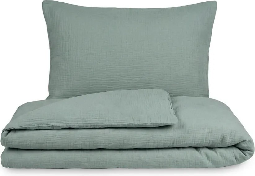 Kvalitex Mušelínové povlečení světle zelené 1x 220/200, 2x 70/90cm