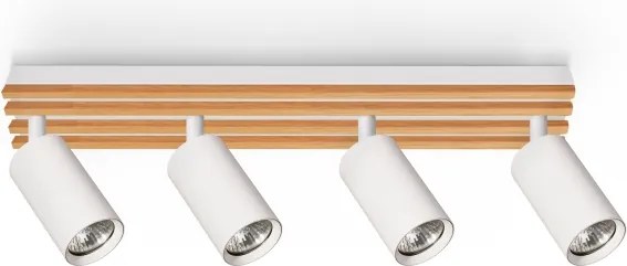Brilagi - Bodové svítidlo SELE WOOD ACOUSTIC 4xGU10/30W/230V bílá/dřevo