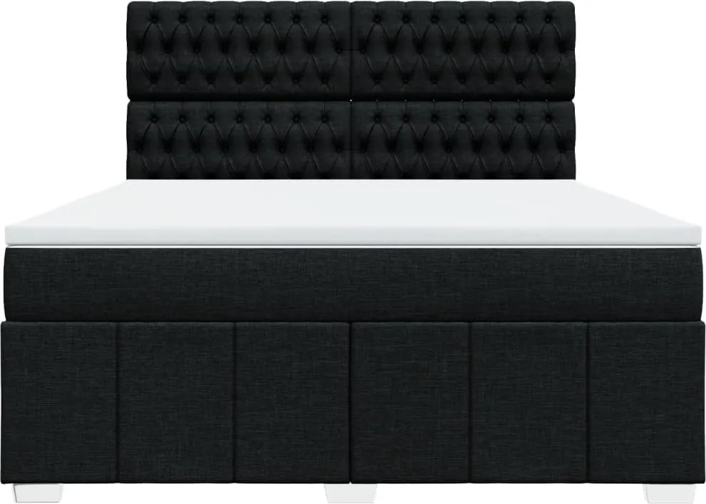 Box spring postel s matrací černá 180x200 cm textil 3291756