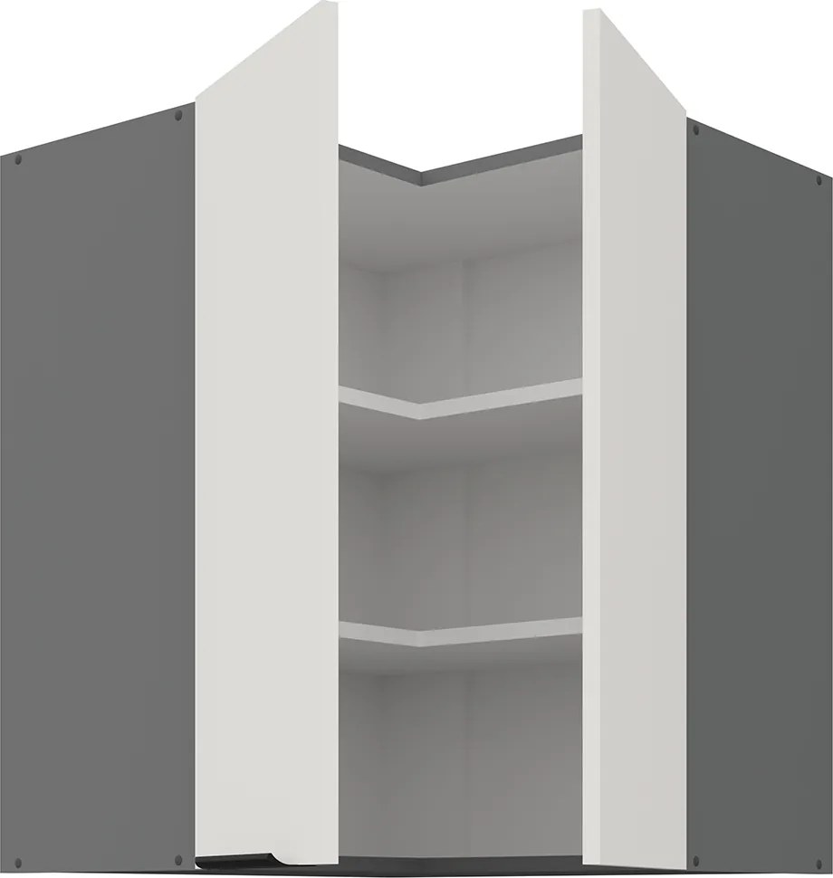 ARIA aw | horní kuchyňská skříňka 60x60 GN-72 2F (90°) rohová s policemi | 60x60 cm | antracit/bílá