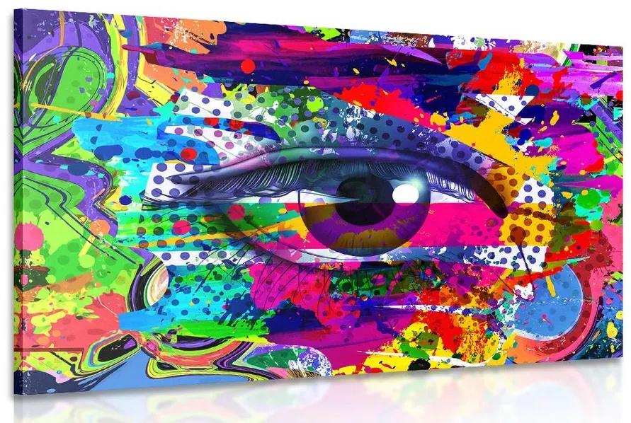 Obraz lidské oko v pop-art stylu - 120x80 cm