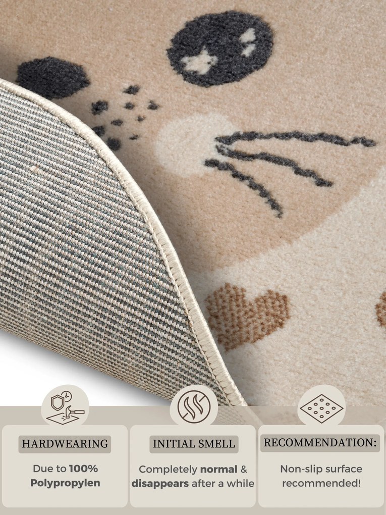 Hanse Home, Dětský koberec Adventures 105963 Cream Beige kruh, 140x140 (průměr) kruh, béžová, dětský pokoj