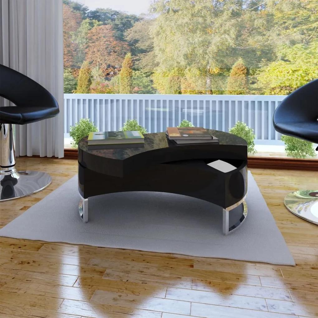 240425 vidaXL Konferenční stolek s nastavitelným tvarem, černý s vysokým leskem