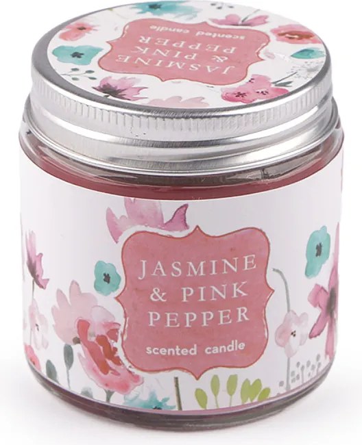 LADO Vonná svíčka ve skle 70 g Varianta: 1 (Jasmine & pepper) růžová, Balení: 1 ks