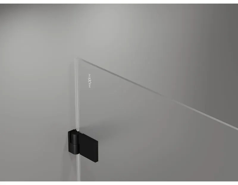 Mexen Lunar-B pravostranný výklopný sprchový kout 100 x 70 cm, čiré sklo, černá matná, 832-100-070-70-00-P