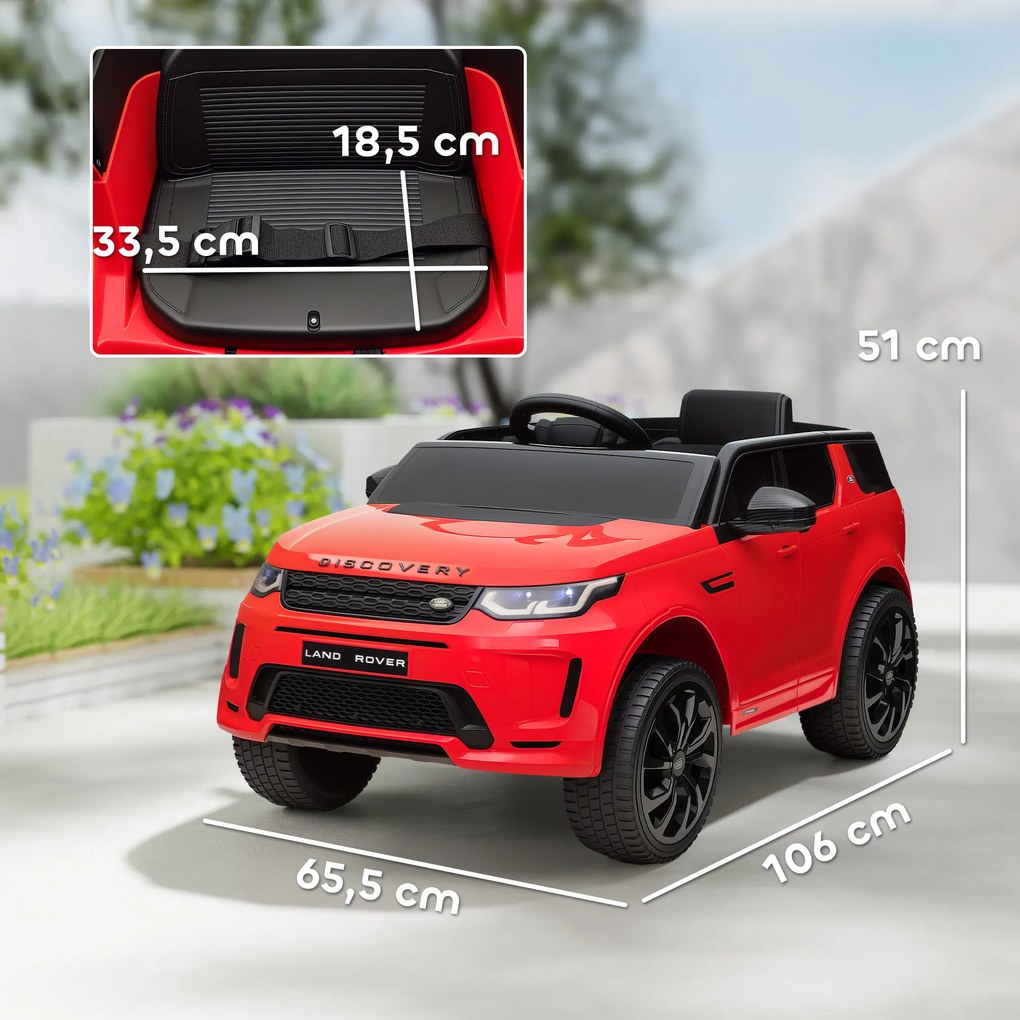 Dětské elektrické autíčko AIYAPLAY 12V Land Rover Discovery Sport s 2,4G dálkovým ovládáním, hudbou, klaksonem, elektrické vozidlo s LED světly, USB/…