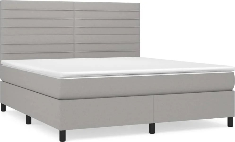 Box spring postel s matrací světle šedá 160 x 200 cm textil 3141865