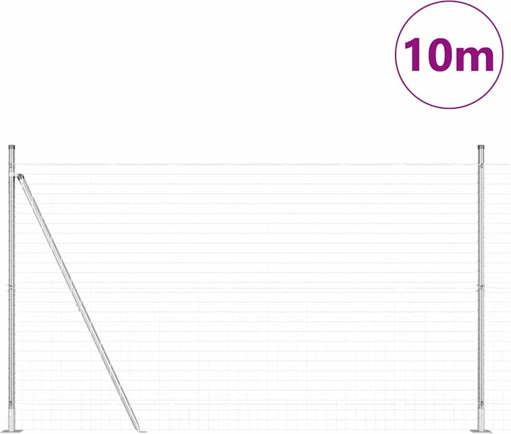 Zahradní euro plot s betonovým základem 10 x 1,6 m Stříbrná 3350988