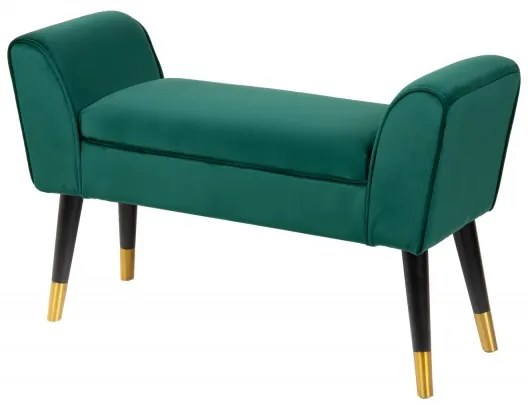 Smaragdově zelená sametová lavice Scarlett