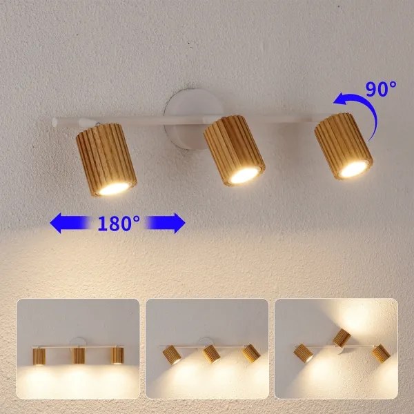 Brilagi - Bodové svítidlo MODERN WOOD 3xGU10/8W/230V dřevo/bílá
