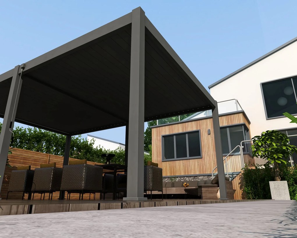 Outdoor Creations Hliníková pergola s lamelami HORIZON PRIME 400x600cm 6 stojek Barva: Bílá RAL 9016