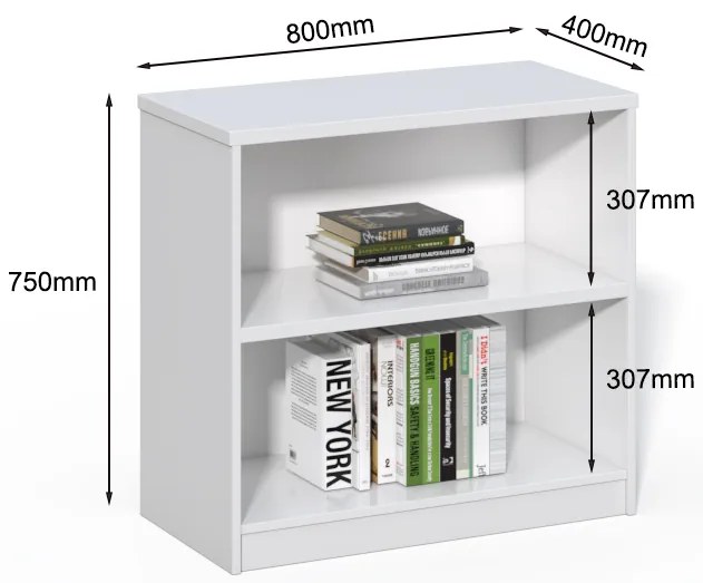 Nízký kancelářský regál Houseland Prime Line 01 80 cm bílý