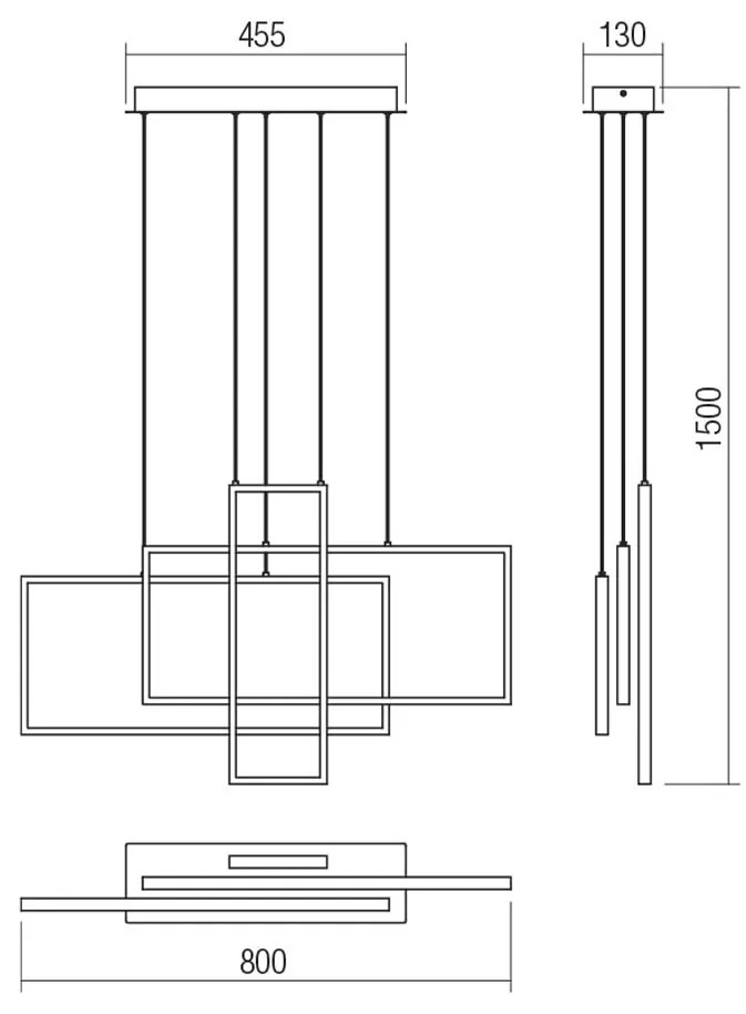 Smarter 01-2314 závěsné LED svítidlo Plana, matně zlatá, 60W, 3000K, 80cm