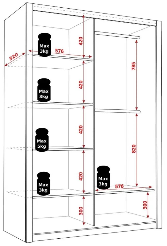 BONO a | šatní skříň | 120 cm | bez zrcadla | artisan