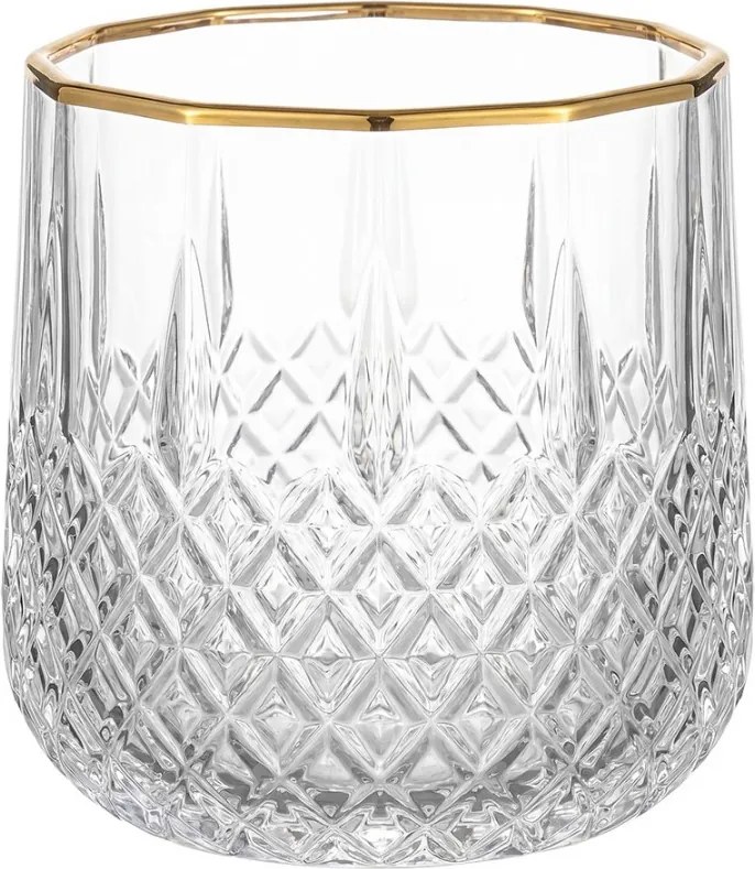 Elegantní sklenice na vodu se zlatým okrajem - Ø 8*9 cm / 250 ml