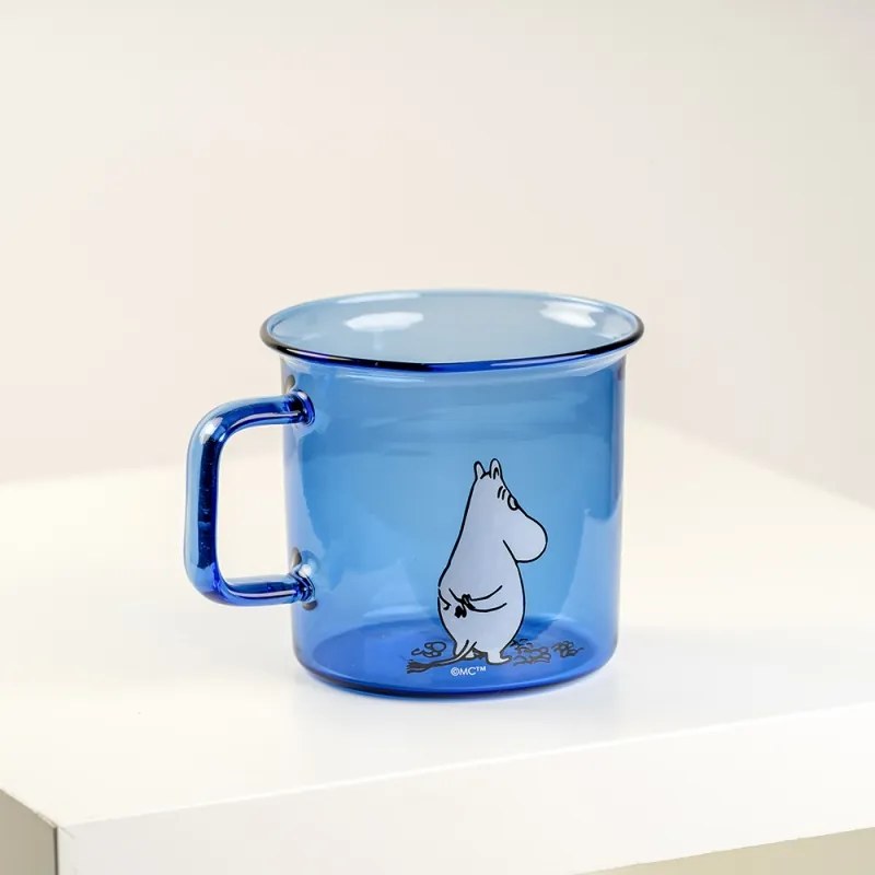 Skleněný hrnek Moomin 0,35l, modrý