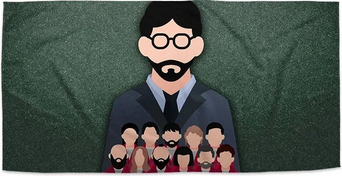 Sablio Ručník Money heist Profesor a jeho tým Zelená - 70x140 cm